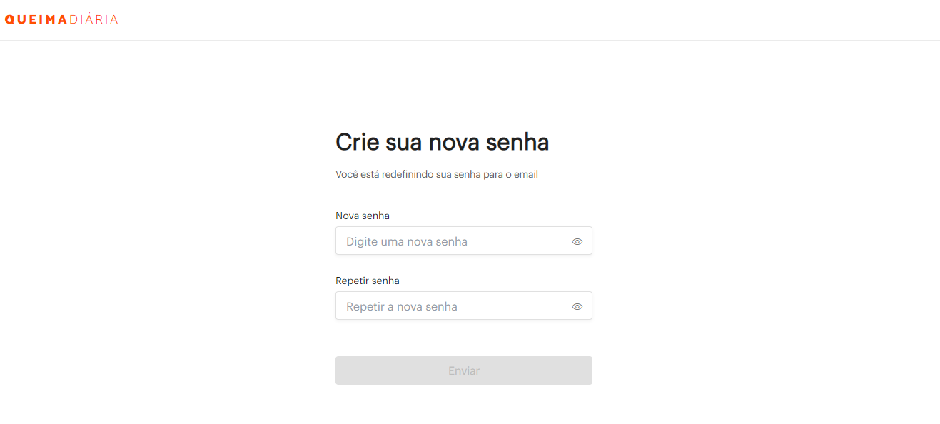 Redefinição de senha – Central de Ajuda - Queima Diária